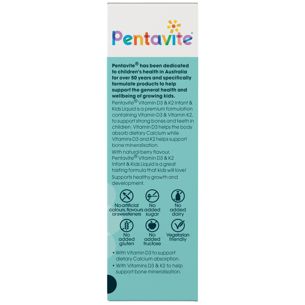 Vitamin D3 & K2 Kids Liquid For Children - Pentavite®