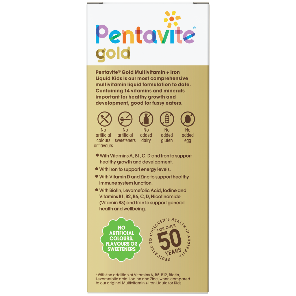 Gold Multivitamin + Iron Liquid Kids 200ml - Pentavite®